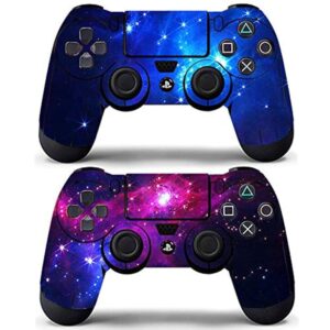 decal moments 2 pack controllers skin decal stickers compatible with regular ps4 controller remote purple galaxy space