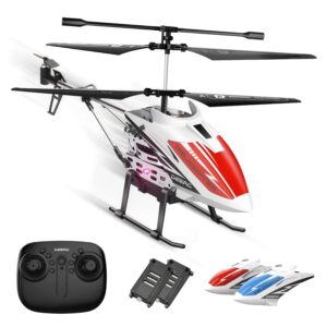 deerc de51 remote control helicopter altitude hold rc helicopters with gyro for adult kid beginner,2.4ghz aircraft indoor flying toy with 3.5 channel,high&low speed,led light,2 battery for 20 min play