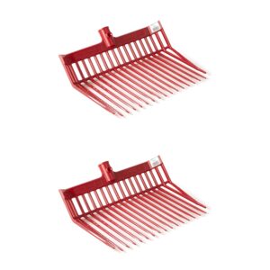 little giant durafork polycarbonate attachable pitchfork replacement head with angled tines, red (2 pack)