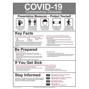 compliancesigns.com covid-19 disease preventative measures - protect yourself poster, 22x17 inch plastic