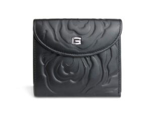 giudi women`s wallet small floral print leather black