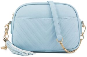 lola mae quilted crossbody bag, trendy design shoulder purse (nude)