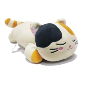 unibingo 14.5" calico cat plush stuffed animal kitten hugging pillow, small mini plushie for kids