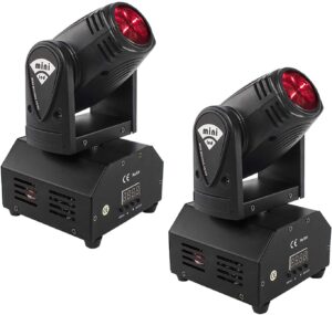 shehds moving head lights mini led 10w rgbw 4in1 beam/strobe stage lights professional 11/13 dmx channels sound activated dj lights for disco club party dance wedding bar - 2 pack