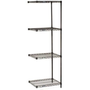 global industrial 5 tier black epoxy wire shelving add-on unit, 72" w x 24" d x 86" h