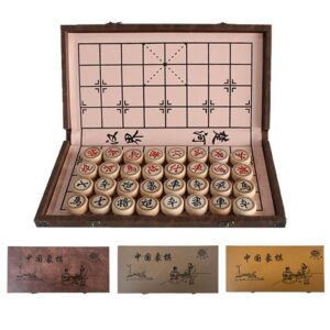 luoyer 15 inch chinese chess set with pu leather foldable board xiangqi portable chinese chess game set strategy xiang qi board games for 2 players for teens adults family