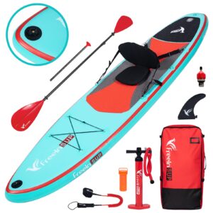 freein sup inflatable stand up paddle board with kayak seat,paddle boards for adults, accessories sup pump adaptor,sup kayak paddle（auqa,10'6"