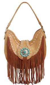 texas west western style rhinestone concho buckle basketweave purse women shoulder bag in 4 colors (tan)