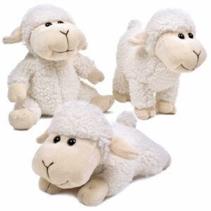 tiny heart stuffed animal sheep lamb plush toy 3 pcs sheep stuffed animal cute and soft toy plush sheep for kids boys and girls lamb toys white