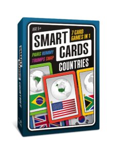 smart cards countries, 7-games-in-1 (trumps, pairs, guess who, happy families, rummy, and more)