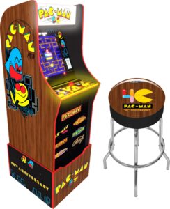 arcade1up pac-man 40th edition home arcade machine, 10 games in 1, 29" tall table - electronic games