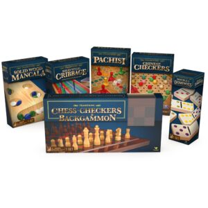 spin master games, classic board games 6-pack bundle, chess set, family game night, classic games, christmas gifts for kids, kids games, for ages 6+