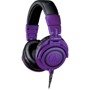 audio-technica ath-m50xbtpb wireless bluetooth over-ear headphones, purple/black purple/black