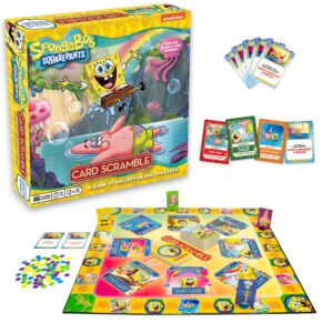 aquarius spongebob card scramble board game - fun family party game for kids, teens & adults - entertaining game night gift - officially licensed merchandise