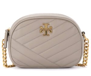 tory burch tory burch kira small chevron shoulder bag in gray quilted leather grey