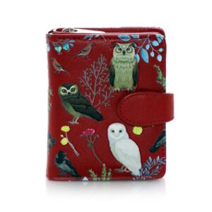 shag wear wild bird forest small zipper women's wallet (red)