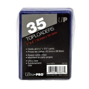 ultra pro toploaders card protectors ultra clear 35-count 3" x 4" size for 2.5" x 3.5" cards (2)