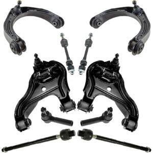 trq front steering & suspension kit control arm with ball joint sway bar stabilizer link tie rod compatible with 2006-2010 dodge ram 2500 ram 3500