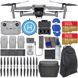 dji mavic air 2 fly more combo - drone quadcopter uav with 48mp camera 4k video 128gb pilot bundle with backpack + landing pad + more