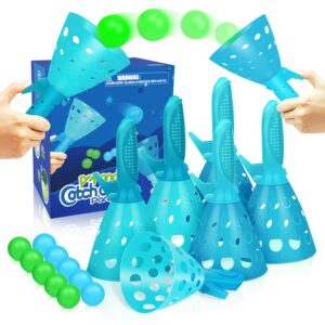 outdoor indoor games activities for kids, pop and catch ball family games with 6 launcher baskets and 10 balls, beach yard sport birthday halloween party gifts toys for kids ages 4 5 6 8 12+ years old