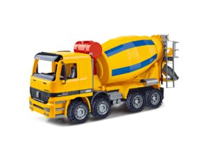 playee cement mixer toy truck for kids oversized friction cement truck - 14" construction vehicle toy for boys and girls - can actually turn the mixer, great car toys gift giveaways for your kids