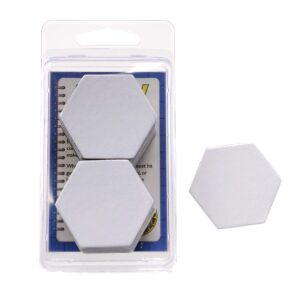 value pack of 28 - dry erase - reusable - blank 1.5" hexagon hex board game chits tiles counters markers diy d&d