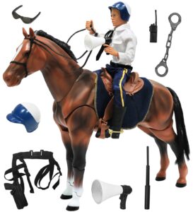 click n' play police on horse 12" action figure play set with accessories