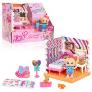 jojo siwa jojo's world bedroom mini playset, mini jojo collectible figure, 12-pieces, kids toys for ages 6 up by just play