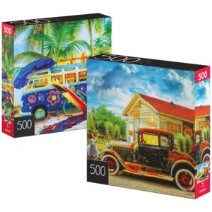 spin master games 2-pack of 500-piece jigsaw puzzles, bibliodame 1 and 2 | puzzles for adults and kids ages 8+