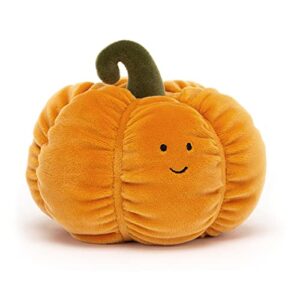 jellycat vivacious vegetable pumpkin stuffed plush, 6" | fruit plush toy | classic children's gift | halloween plush