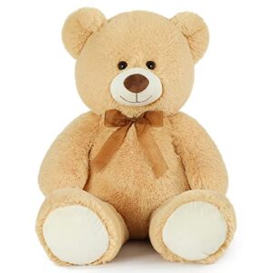 toys studio 36 inch big teddy bear cute giant stuffed animals soft plush bear for girlfriend kids, tan