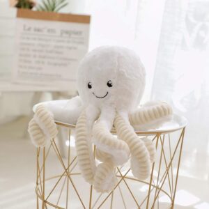 lapeche plush cute octopus dolls soft toy stuffed marine animal for boys girls birthday presents (white, 16")