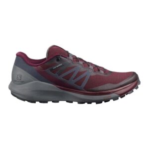 salomon sense ride 4 trail running shoes for women, wine tasting/quiet shade/ebony, 8