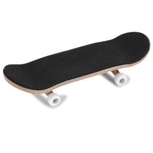 1pc maple wooden alloy fingerboard finger skateboards mini fingerboard with soft pad bearing wheels and box reduce pressure kids gifts(white)