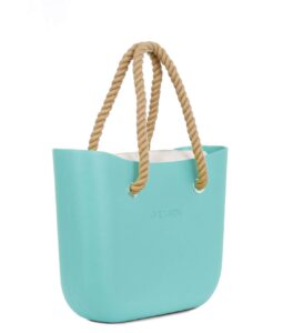 lime & soda women’s handbag - made of foam rubber - eva bag with rope handles - women lightweight tote bag (acqua1)