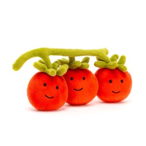 jellycat vivacious vegetable tomato stuffed toy, 7 inches | vegetable plush | great gift idea