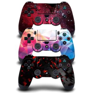 fottcz [3pcs] whole body vinyl sticker decal cover skin for ps4 controller - 3pcs. comb a