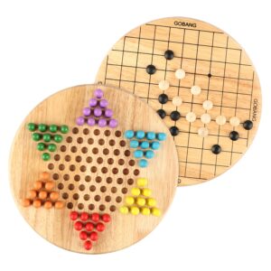 wondertoys wooden chinese checker game for kids 2 in 1 chinese checkers & gobang (five in a row) wooden board game family board game combo set