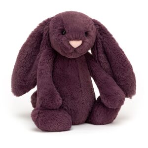 jellycat bashful plum bunny stuffed animal, medium