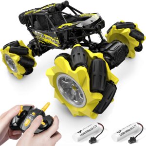 dodoeleph remote control car, metal rc cars, rc monster trucks 1/20 rc stunt car 360° rotating 4wd 2.4ghz all terrains rechargeable rc crawler, kids girls boys toys age 4-5 6-8 8-10