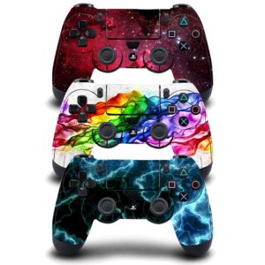 fottcz [3pcs] whole body vinyl sticker decal cover skin for ps4 controller - 3pcs. comb b