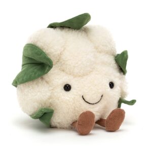 jellycat amuseables cauliflower stuffed toy, 8 inches | vegetable plush | fun gift idea