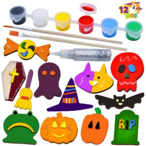 joyin halloween craft kid wooden magnet creativity arts & crafts painting kit, decorate your own for kids paint gift, diy halloween painting craft family, trick or treat stuffers