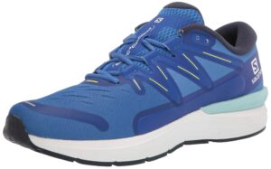 salomon sonic 4 confidence running shoes for men, palace blue/white/evening primrose, 10.5