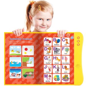 abc learning for toddlers sound book, ideal for learning & education toys, speech therapy toys, preschool learning toys, 8 page toddler activity book learning alphabets, animal, speak and spell & more