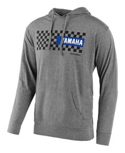 troy lee designs official mens yamaha checkers | fleece | pullover | hoodie (charcoal heather, lg)