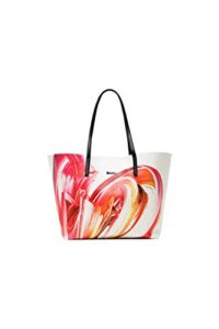 desigual women's pu shopping bag, white, u