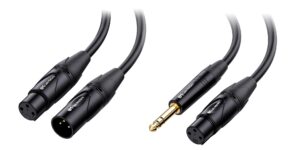 cable matters 2-pack premium xlr to xlr microphone cable 6 feet & 1-pack 6.35mm (1/4 inch) trs to xlr cable