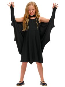 besserbay kid's black bat wings cape costume dress up accessory 8-10 years