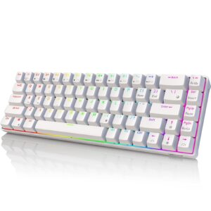 rk royal kludge rk68 (rk855) bluetooth wireless/wired 65% mechanical keyboard, 68 keys rgb hot swappable blue switch gaming keyboard with software for win/mac